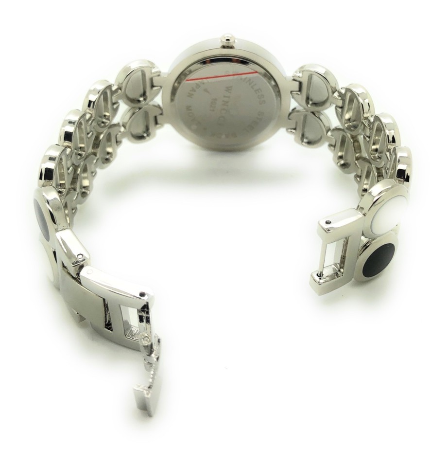 Wincci Ladies Enamel Metal Link Bracelet Fashion Watch Round Case Pear ...