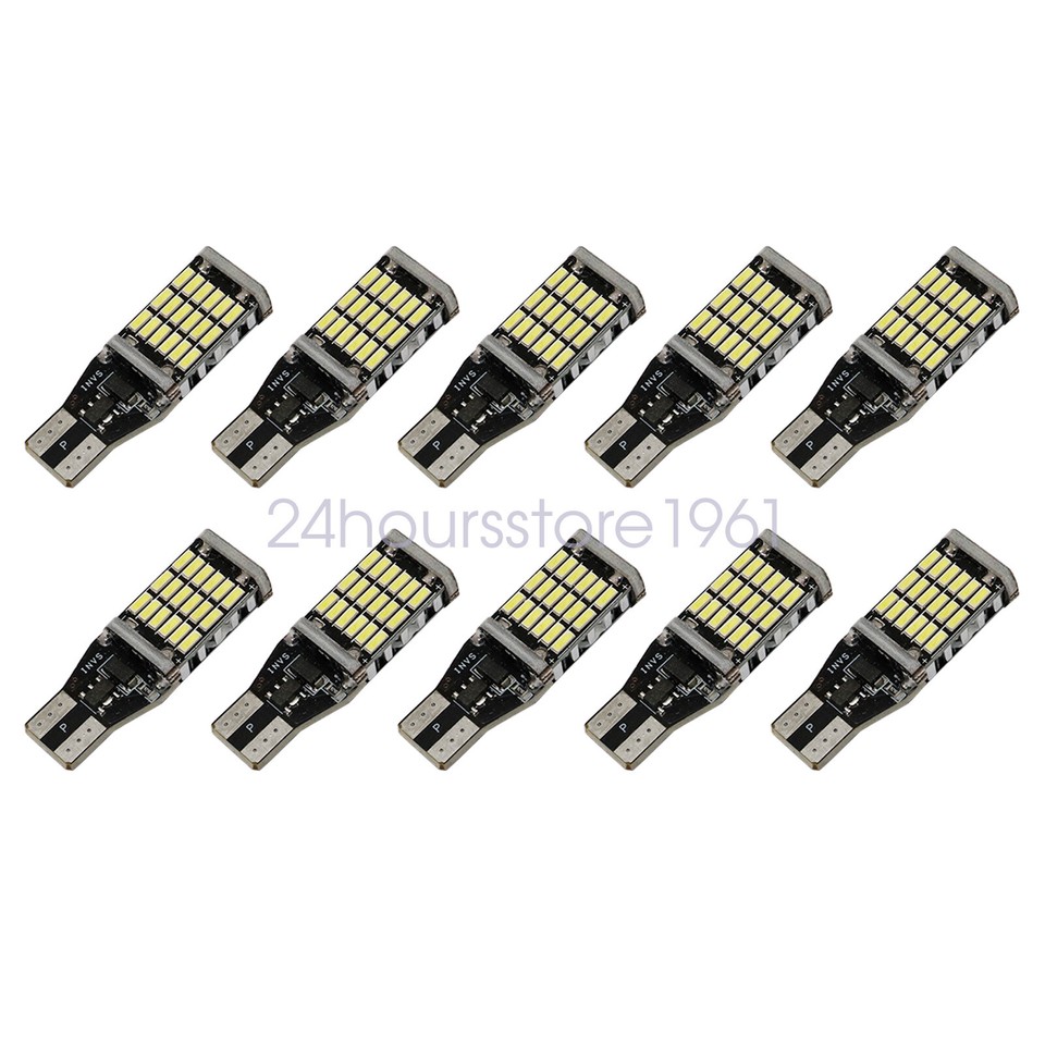 10X T15 921 912 LED Reverse Backup Light Bulbs W16W 916 White Super ...