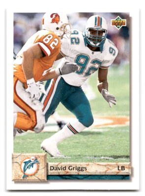 David Griggs 1992 Upper Deck #165 Miami Dolphins FOOTBALL | eBay