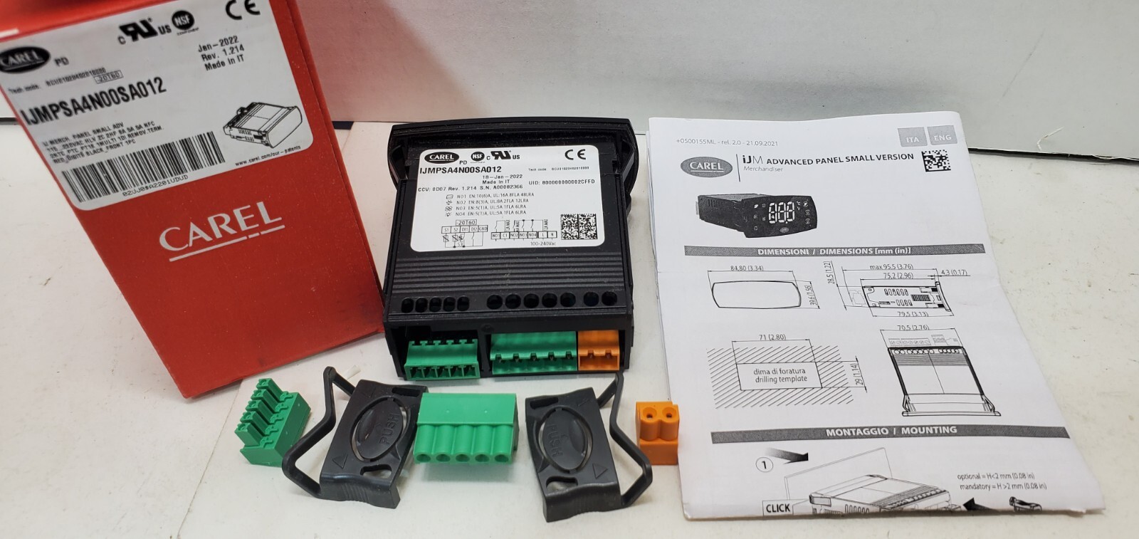 Carel Temperature Controller IJMPSA4N00SA012 with NTC Probe sensors ...