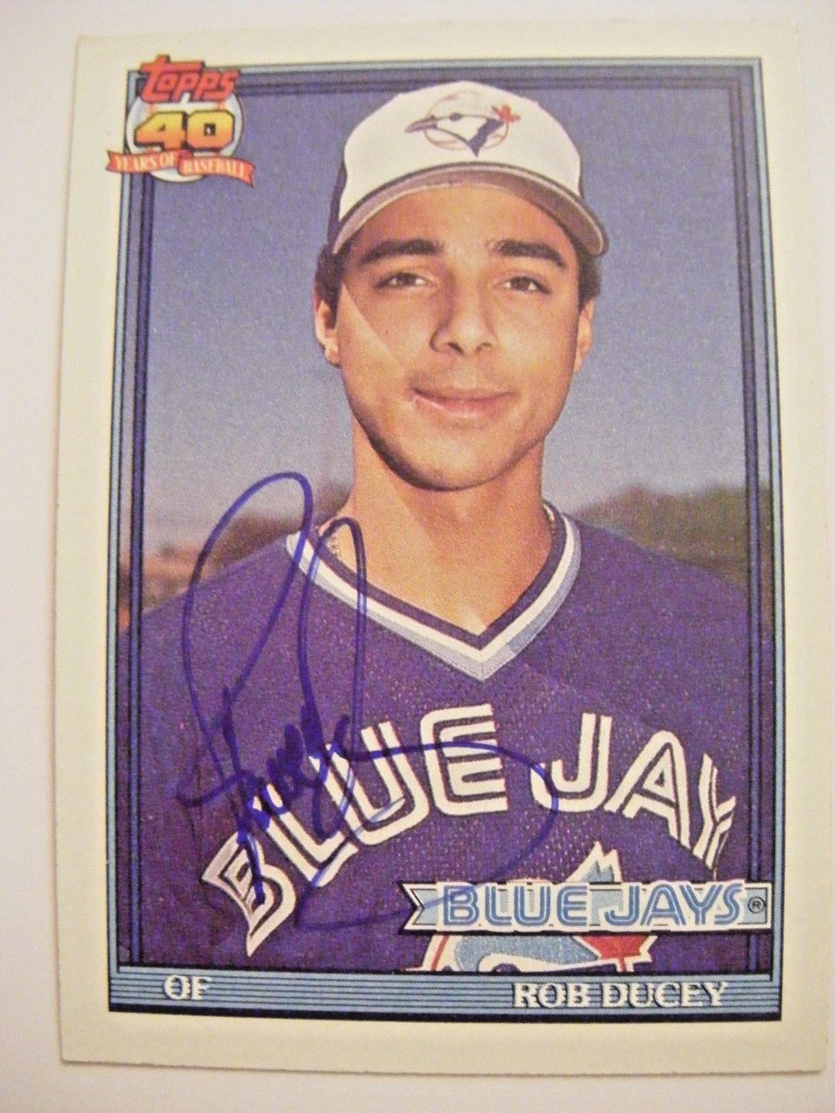 ROB DUCEY signed BLUE JAYS 1991 Topps baseball card AUTO Autographed ...