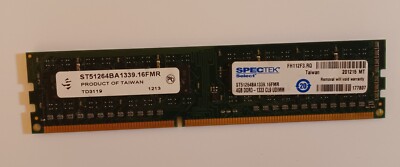 Spectek Select 4GB DDR3-1333 CL9 UDIMM ST51264BA1339.16FMR Memory | eBay