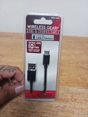 Wireless Gear Sync & Charge 10' USB-C Cable Model G0661 Black | eBay