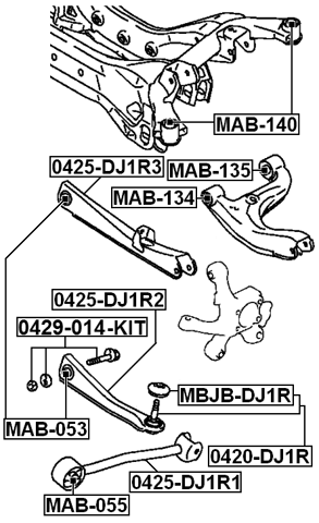 Repair Kit, Camber Adjusting Eccentric Bolt Febest 0429-014-KIT OEM ...