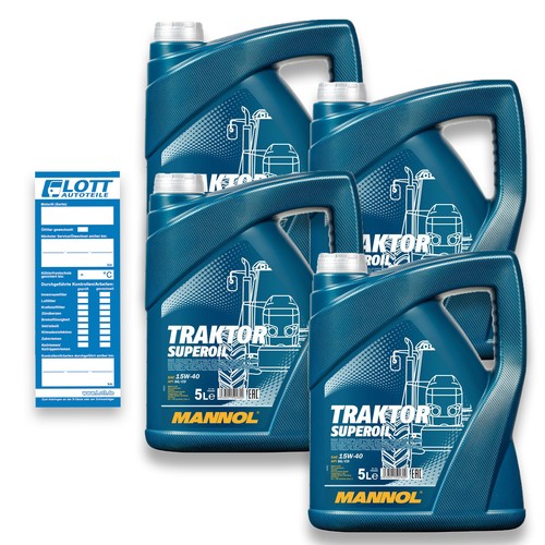 4x 5L Mannol Tractor Superoil Engine Oil 15W-40 API SG/CD OIL 15W40 ...