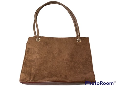 Large Brown Laptop Suede Carry Bag Soft Sided Briefcase Messenger Bag ...