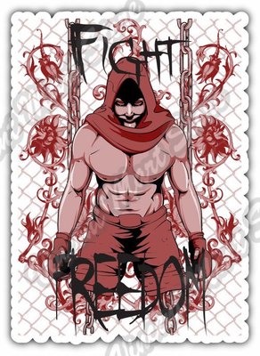 Cage Fighter Fight Freedom MMA Gift Idea Car Bumper Vinyl Sticker Decal ...