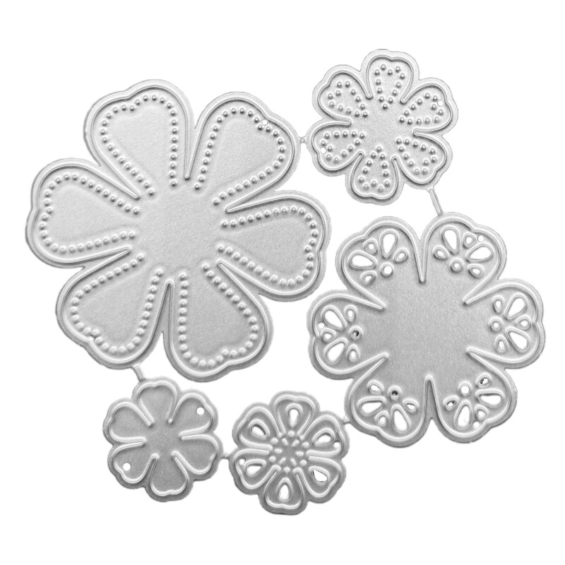 5-in-1 Florals 6 Flower Metal Cutting Dies Embossed Template DIY Die ...