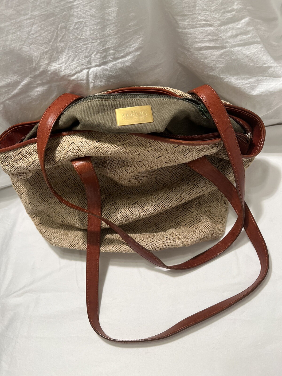 Vintage DE VECCHI By HAMILTON HODGE Women Raffia Bag … - Gem