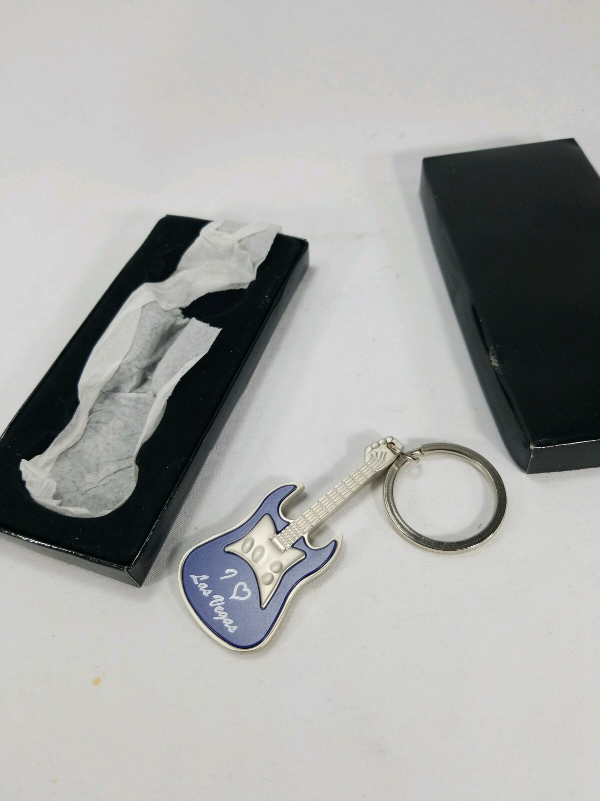 Electric Guitar Key Ring Pendant Keyring, I love Las Vegas Guitar Music ...
