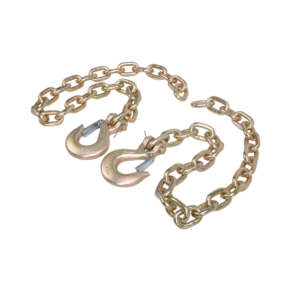 (2) 3/8" x 35" G70 Tow Trailer Safety Chains w/ Forged Safety Hooks | eBay