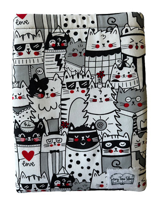 Story Time Sleeve Cover Tablet E-Reader Book Cover CATS Handmade 100% ...