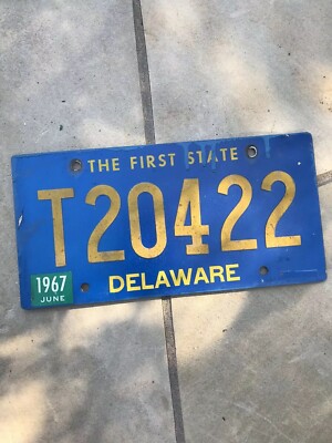 1967 DELAWARE TRAILER LICENSE PLATE T20422 | eBay