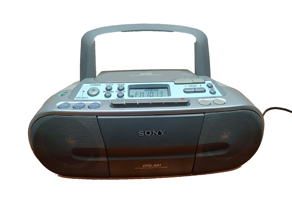 SONY CFD-S01 CD Player Cassette Recorder Digital AM/FM Radio MegaBass ...