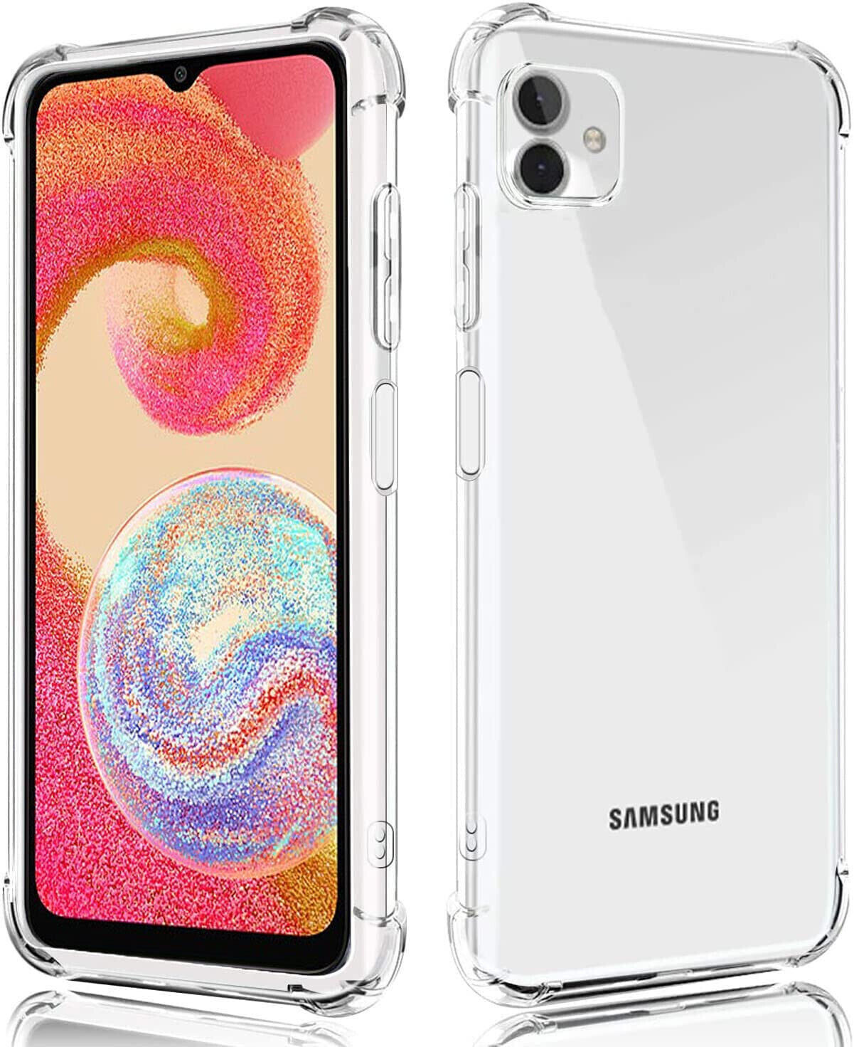For Samsung Galaxy A04e Case Clear Shockproof & Glass Screen Protector ...