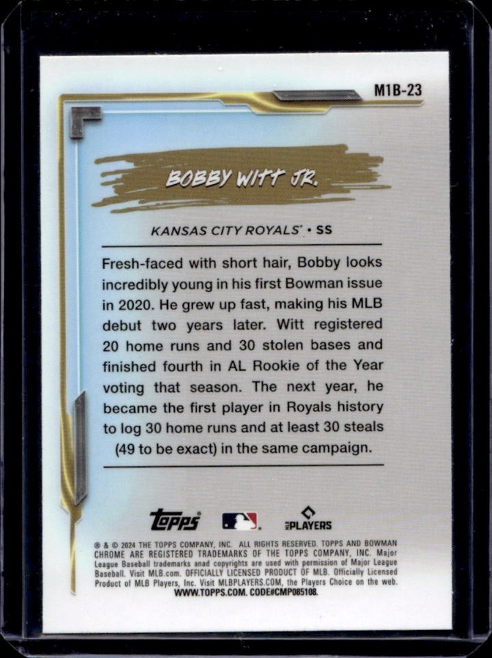 2024 Bowman Chrome Bobby Witt Jr. My 1st Prospect #M1B-23 Royals | eBay
