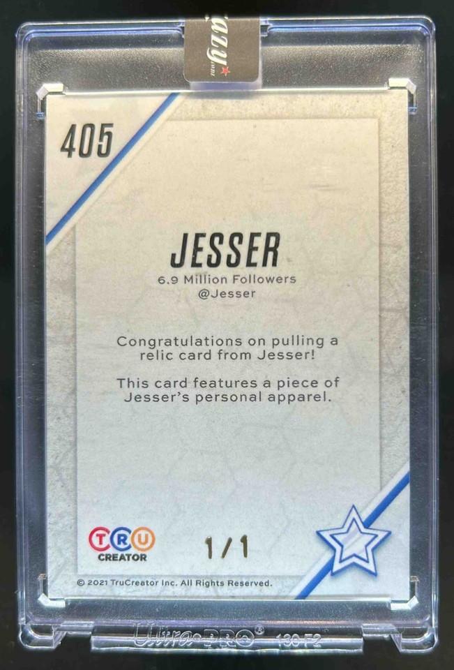 2021 Tru Creator Jesser Black VIP Pass Wardrobe Relic #1/1 #405 | eBay
