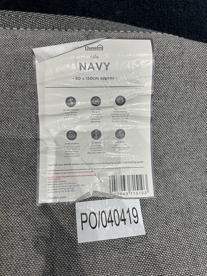 Dunelm Navy Blue Carpet Rug L150 W80 | eBay UK