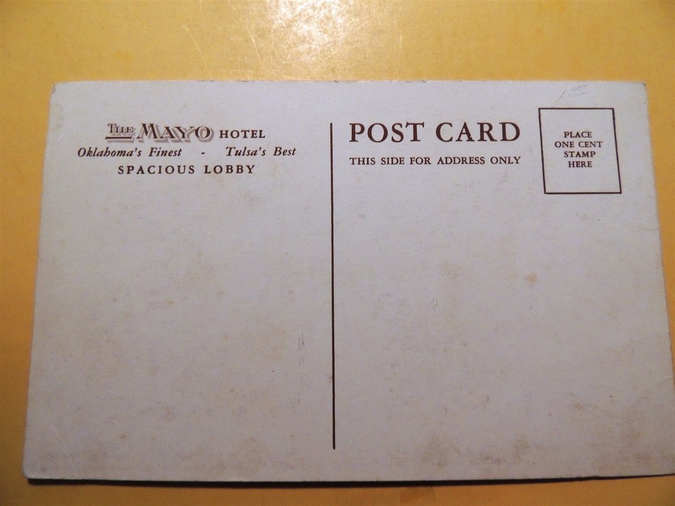 Mayo Hotel Tulsa Oklahoma vintage postcard lobby | eBay