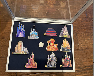 Limited Edition Disney Castle Pins Collection With Display Case | eBay