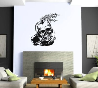 Wall Sticker Vinyl Decal Skull Headphones Music Hard Rock Metal (ig1123 ...
