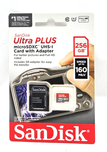 Sandisk Ultra Plus microSDXC UHS-1 Card with Adapter 256 GB Speed up to ...
