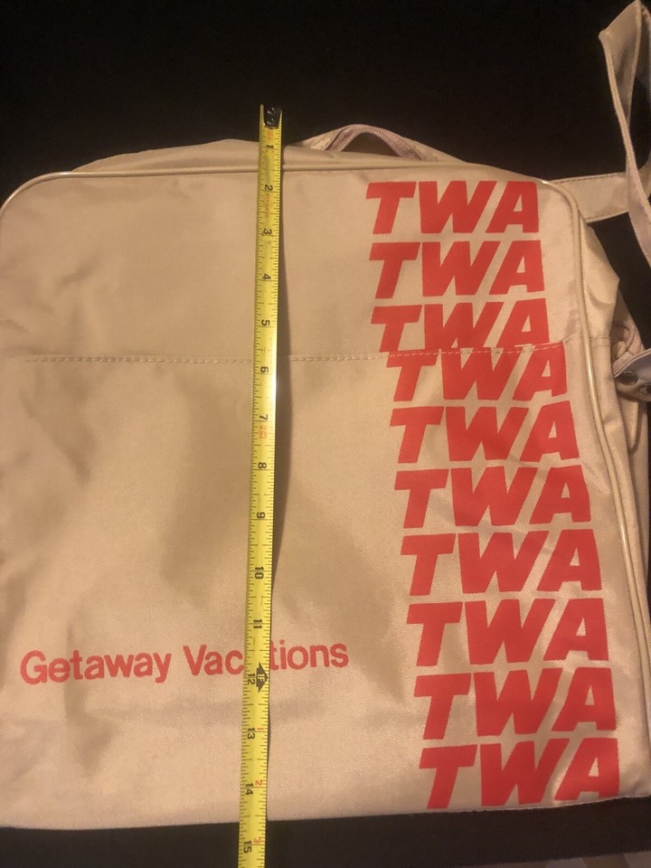 Vintage TWA Trans World Airlines Passenger Travel Bag Getaway Vacations ...