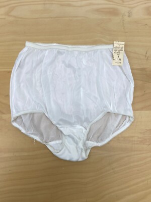 NEW VTG 70s Pam White Sheer Lace Nylon Panties Sz 5 Gusset Waistband ...
