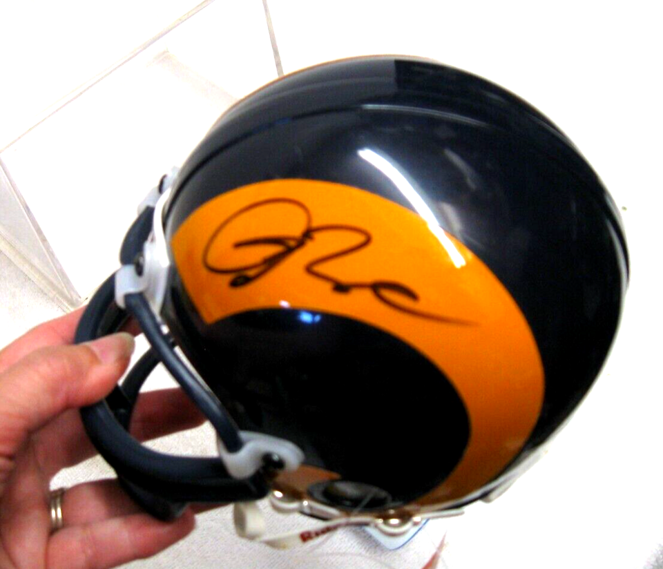 RIDDELL MINI HELMET IN CASE W/ CEO JAMES ROE AUTOGRAPH RAMS FOOTBALL ...