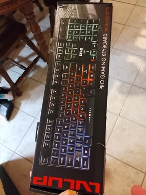 Lvlup Pro Gaming Keyboard w/ Multicolor LED Keys Factory SEALED # ...
