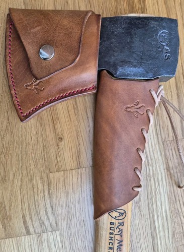 Leather sheath & overstrike for Gransfors Bruk Ray Mears Wilderness Axe ...