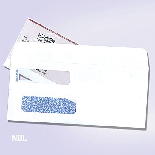 #9 Double Window Check Envelopes - 500 Pack Ready-Seal Security Tinted ...