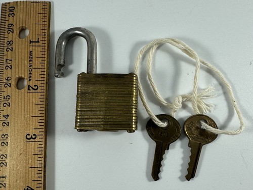 Vintage Master Lock No. 8 P203 Brass with 2 Master Keys Walking Lion | eBay