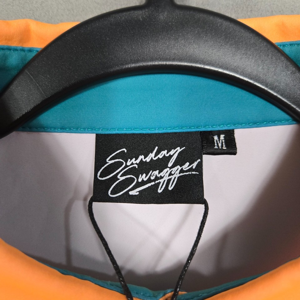 Sunday Swagger Men's Medium Phoenix Desert Golf Polo Orange blue ...