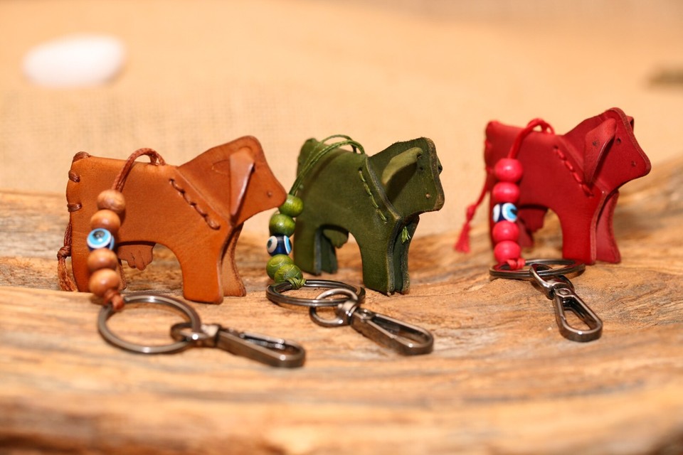 Leather Elephant Keychain, Charm for Women's Purse & Bags | Handmade ...