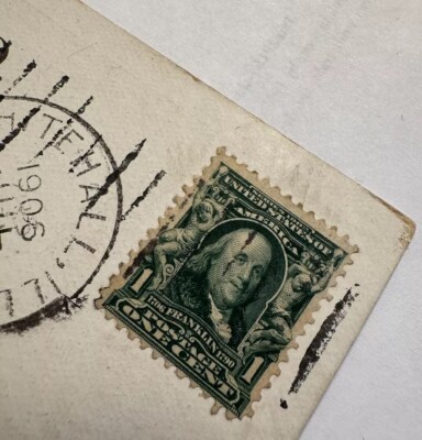 Rare Antique 1906 Ben Franklin One Cent Postage Stamp With Post Card | eBay