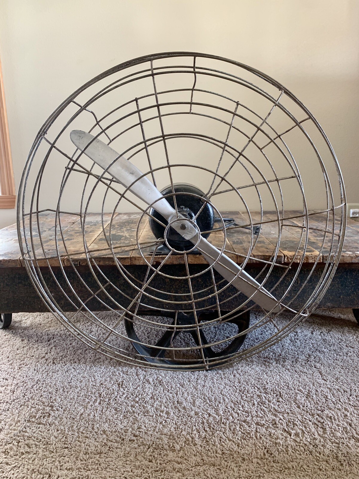 Antique GE Electric Mountable Industrial Caged 2 Blade Aircraft ...