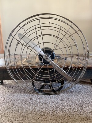 Antique GE Electric Mountable Industrial Caged 2 Blade Aircraft ...