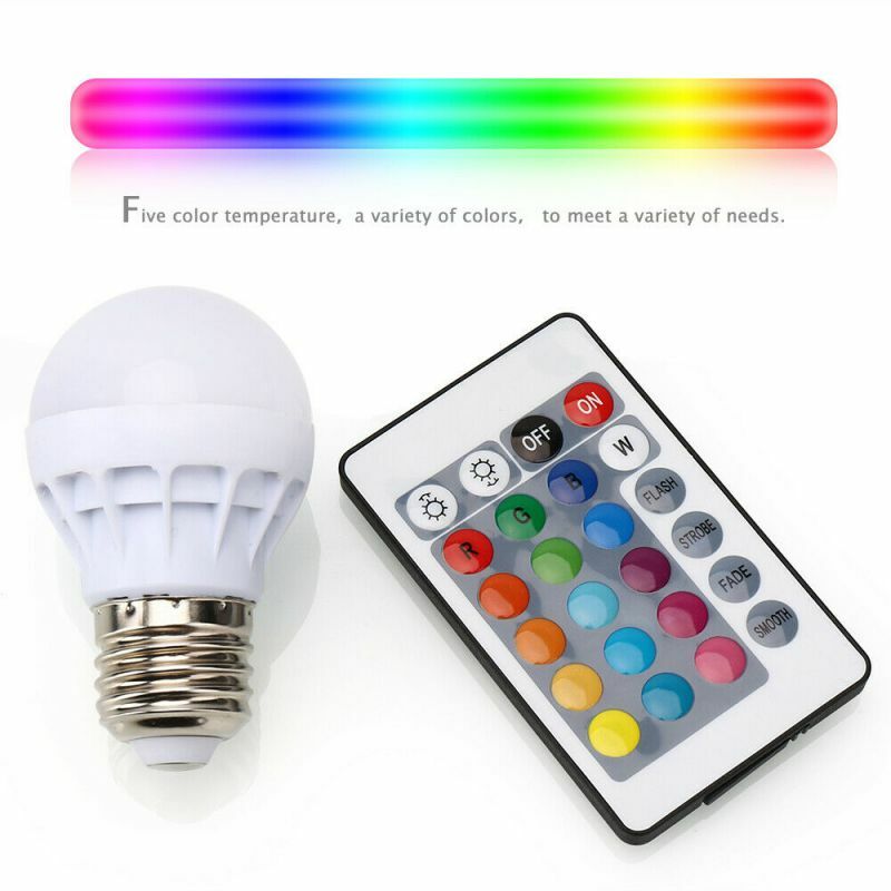Energy-saving 16 Color Changing Magic Light E27 3W RGB LED Lamp Bulb ...
