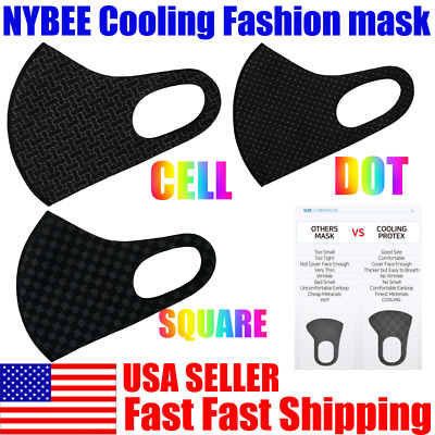 NYBEE SPORT Black Face Fashion Mask Washable and Reusable (Choose Your ...