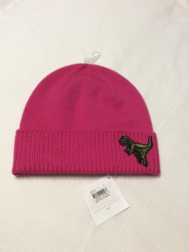 NWT ~ COACH REXY EMBROIDERED PATCH HYACINTH PINK 100% MERINO WOOL ...