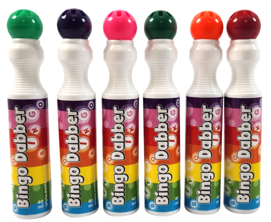 12 Bingo Dabbers Large Felt Markers Mixed Pens Ticket Dobbers Different ...