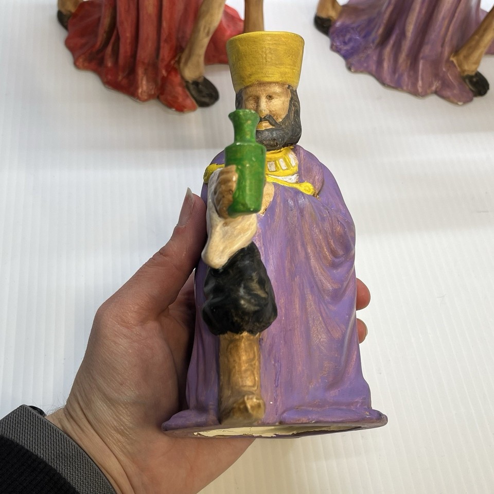 Vintage 13 Piece Large Nativity Set Ceramic Duncan Mold With 1970s Hand ...