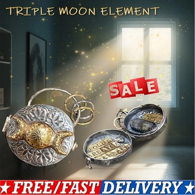 Triple Moon Silver Locket With Tree Life,Handmade Spell Locket For ...