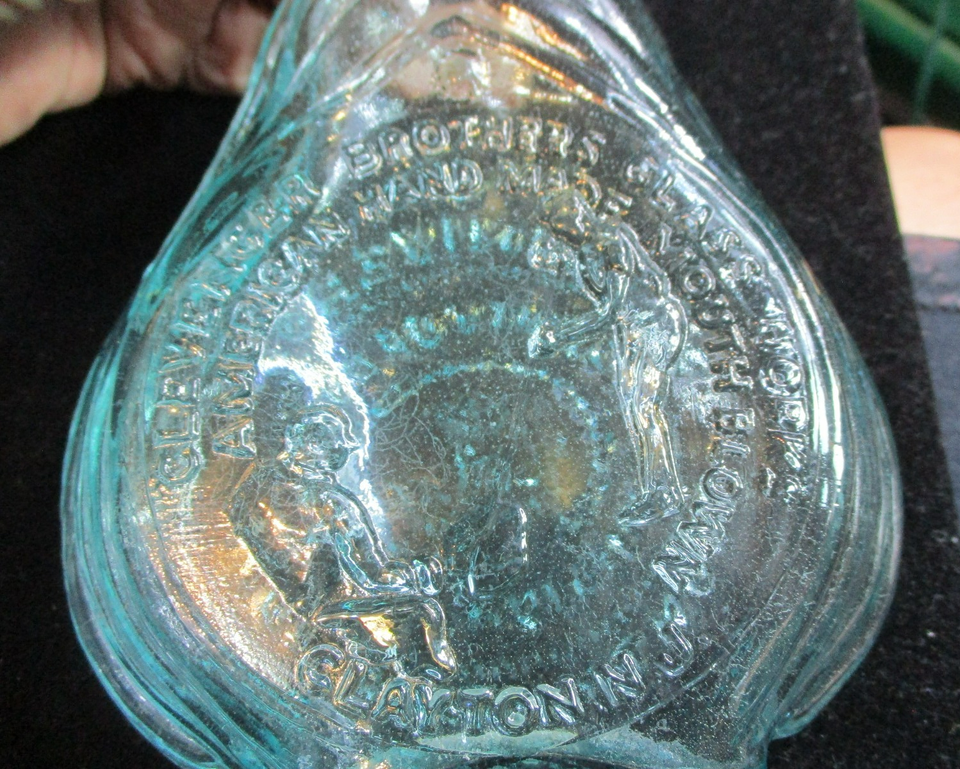 Rare Clevenger Bros Glass Works Aqua Blue Mouth Blown Hand Made Glass ...