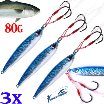 3x Metal Jigs Fishing Lure 80g Jig Lures Inchiku Snapper Jigging Micro ...