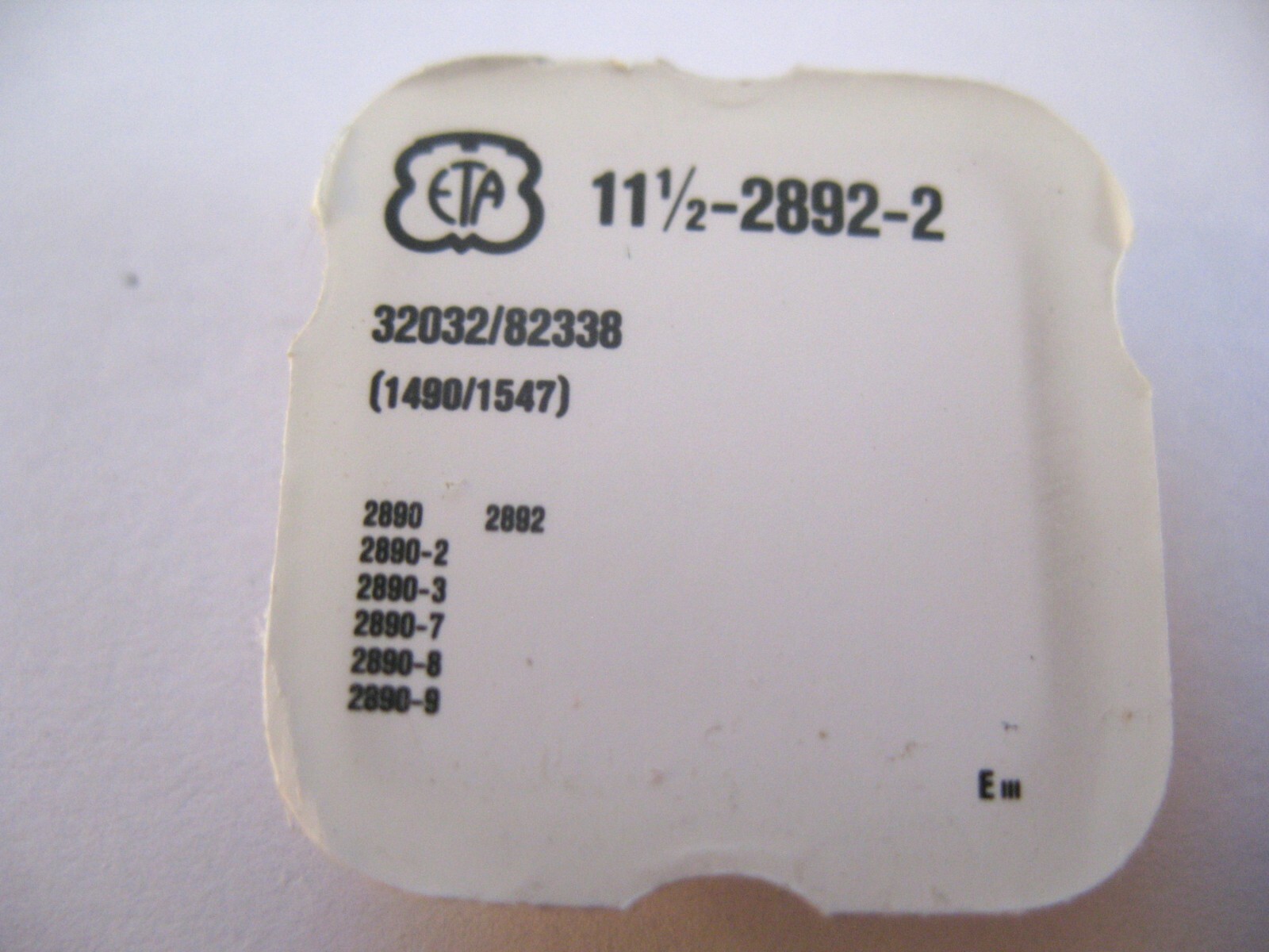 ETA 2890,2892,2892-2,2894-2, INTERMEDIATE WHEEL + INTERMDIATE STUD 1490 ...