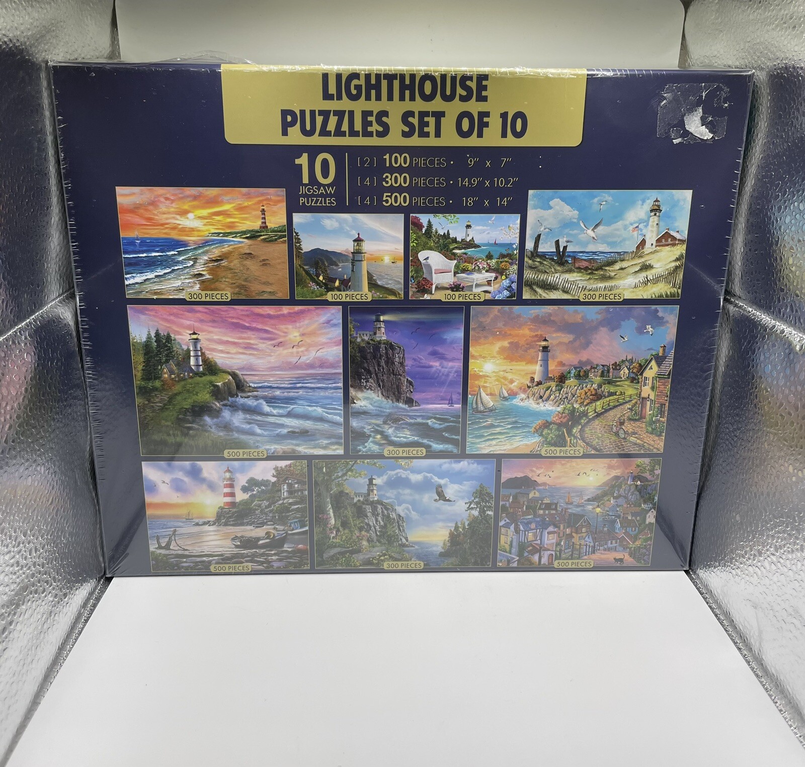 Lighthouse Puzzles Set Of 10 Jigsaw Puzzle: 100, 300, 500 Pieces - NEW ...