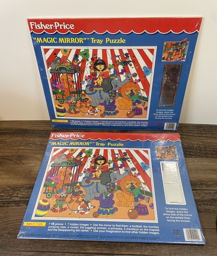 Lot Of 2 Vintage Sealed Fisher-Price Magic Mirror Tray Puzzles 15" x 12 ...