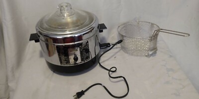 Nelson Vintage Cooker & Deep Fryer w/Basket and Glass Lid Model 1110 | eBay